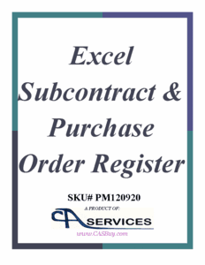 Excel Subcontract & Purchase Order Register - casbuy.com